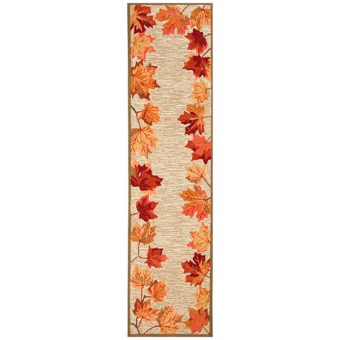 Liora Manne Ravella Falling Leaves Border Indoor/outdoor Rug Natural 2 ...