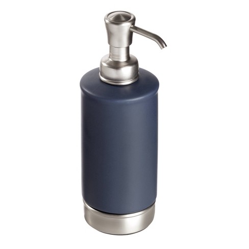 Idesign York Soap Pump Matte Navy/brushed Nickel: Ceramic & Steel, Hand ...