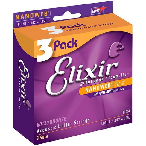 Elixir Light Nanoweb Acoustic Guitar Strings : Target