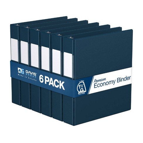 Davis Group 6pk 1.5" Premium Economy Round Ring Binders Navy Blue : Target