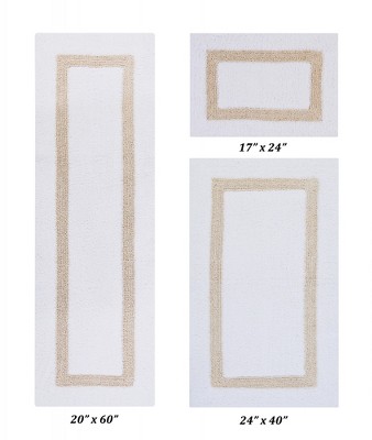 Better Trends Hotel Reversible Bath Rug, 100% Cotton, 3 Piece Set (17 ...