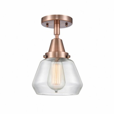 Innovations Lighting Fulton 1 - Light Flush Mount In Antique Copper ...