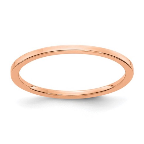 Black Bow Jewelry 1.2mm 10k Rose Gold Polished Flat Stackable Band, Size 9.5 : Target
