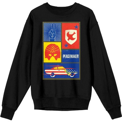 Peacemaker Crest Helmet Car And Peace Sign Men's Black Long Sleeve ...
