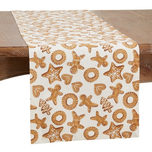 Saro Lifestyle Gingerbread Design Table Runner, Brown, 14" X 72" : Target