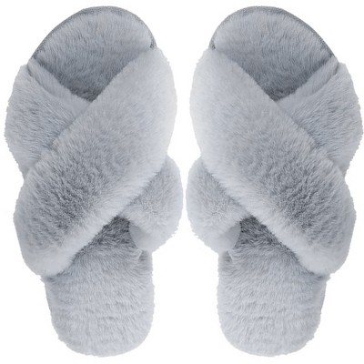 Rockdove Women's X-band Faux Fur Slide Slipper, Size 9-10 Us Women ...