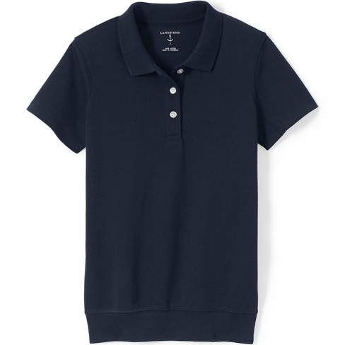 Lands' End School Uniform Kids Short Sleeve Banded Bottom Polo Shirt ...