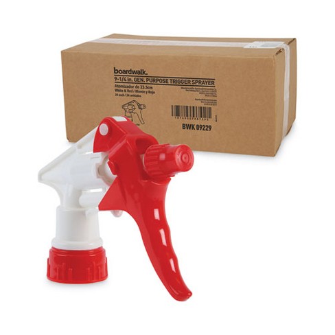 Boardwalk Trigger Sprayer 250, 9.25" Tube Fits 32 Oz Bottles, Red/white ...