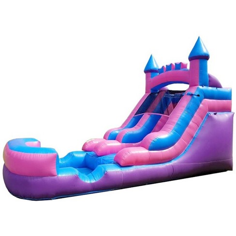 Pogo Bounce House Crossover Kids Inflatable Water Slide, Pink With ...