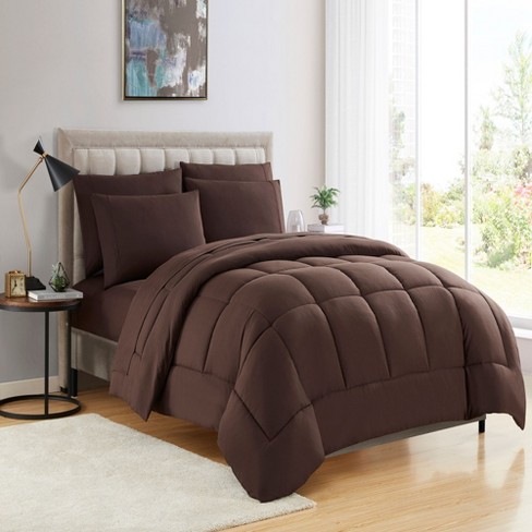 Bed in a bag Solid Color Comforter Sheet Set Soft All Season Bedding Twin Xl Brown Target