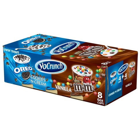 Yocrunch Low Fat Vanilla With Oreo And M&ms Yogurt Variety Pack - 8ct ...