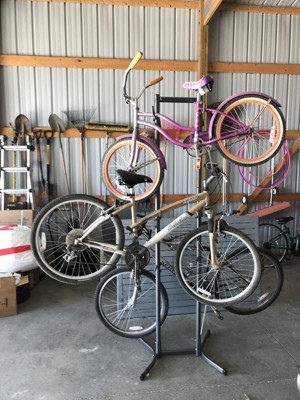 Delta Design Cycle Four Bike Free-standing Storage Rack With Basket ...