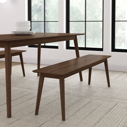 Plank+beam 59" Mid Century Modern Dining Bench, Wooden Bench For Dining ...