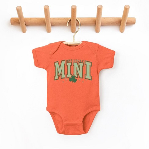 The Juniper Shop One Lucky Mini Clover Baby Bodysuit - 6 Month - Orange ...