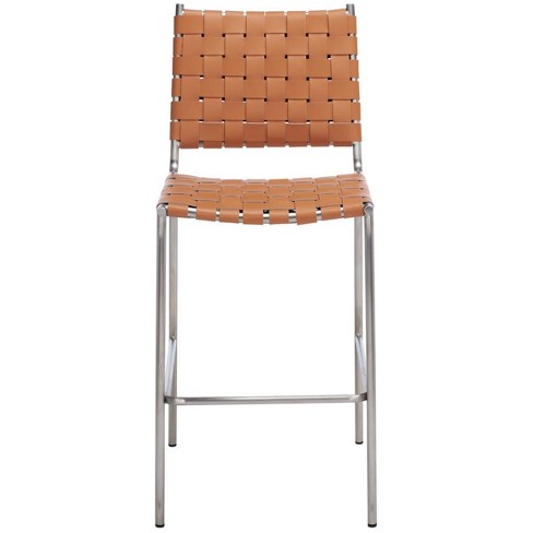 Bahari Woven Counter Stool - Cognac/silver - Safavieh : Target