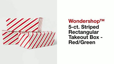 5ct Striped Rectangular Takeout Box Red/green - Wondershop™ : Target