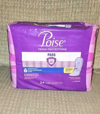Poise Incontinence Pads for Women - Ultra Absorbency - 7 Drop - Long ...