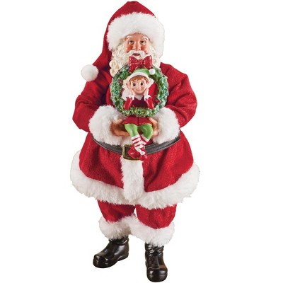Collections Etc Santa With Elf Tabletop Christmas Figurine 5 X 5.75 X ...