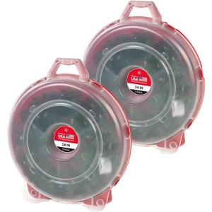IRIS USA 24" Wreath Storage Container Box with Latches and Handle ...