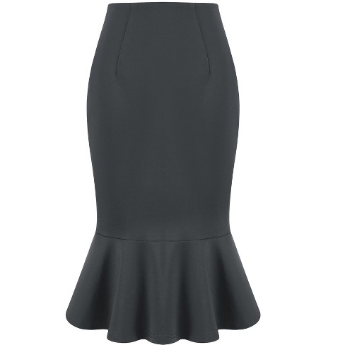 Hobemty Women's Office Fishtail Stretchy High Waist Bodycon Pencil ...