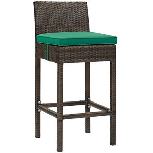 Modway Conduit Outdoor Patio Wicker Rattan Bar Stool - Brown Green ...