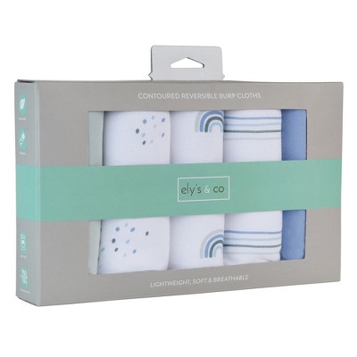 Ely's & Co. Hourglass Shape Fleece Burp Cloths Blue Rainbow 5 Piece Set : Target