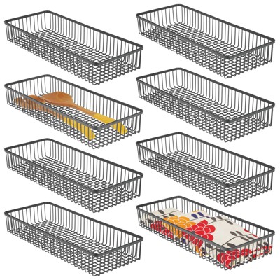 Mdesign Metal Kitchen Cabinet Drawer Organizer Tray, 15" Long - 8 Pack ...
