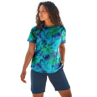 Swim 365 Women’s Plus Size The Swim Tee, 22/24 - Palmtastic Green : Target