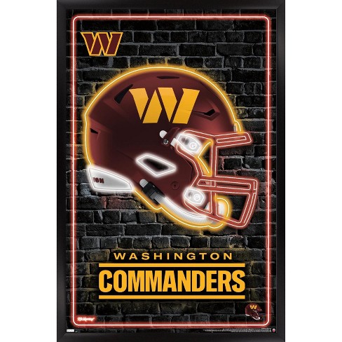 Trends International Nfl Washington Commanders - Neon Helmet 23 Framed ...