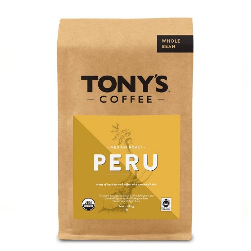 Tony's Coffee Peru Medium Roast Whole Bean Coffee - 12oz : Target