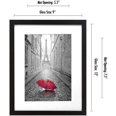 Americanflat Picture Frame In Black Mdf / Shatter Resistant Glass ...