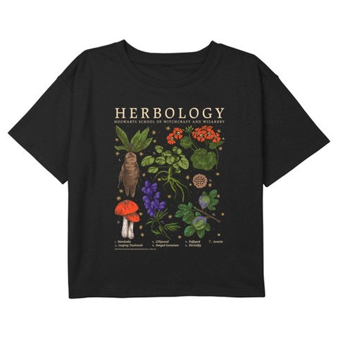 Girl's Harry Potter Herbology Classification Chart Crop Top T-shirt ...