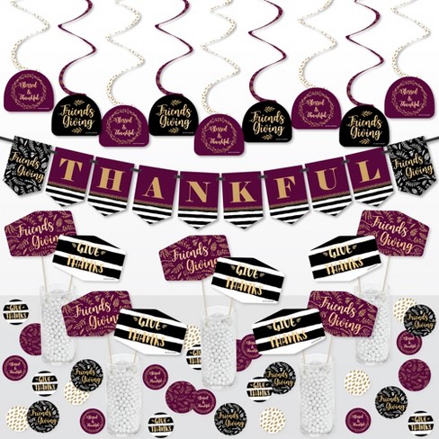 Big Dot Of Happiness Elegant Thankful For Friends - Friendsgiving ...