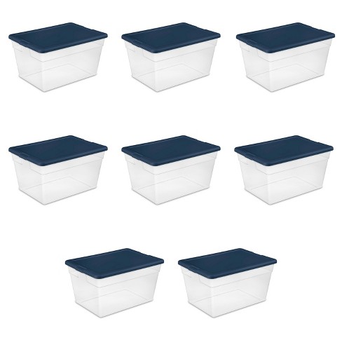 Sterilite Stackable 56 Quart Clear Home Storage Box With Handles And ...
