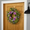 Northlight Peony Mixed Floral Springtime Wreath - 24" - Purple and ...