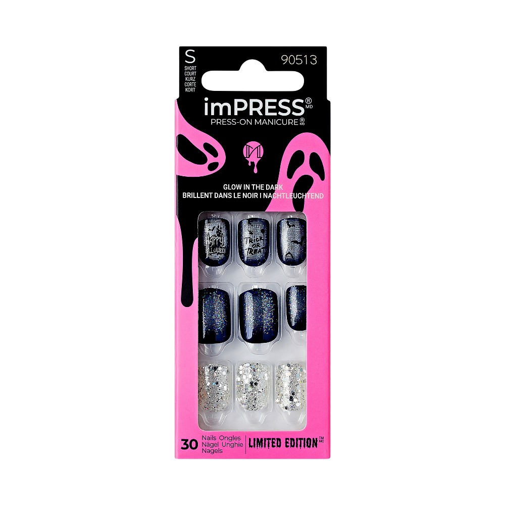 KISS Products imPRESS Press-On Manicure Short Square Fake Nails - My ...