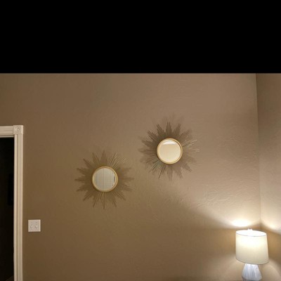23" Metal Sunburst Wall Mirror Gold - Stonebriar Collection : Target