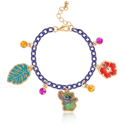 Disney Lilo & Stitch Purple Chain Charm Bracelet : Target