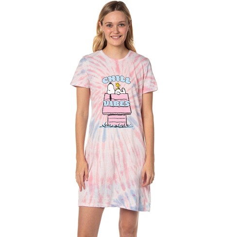 Intimo Peanuts Women's Snoopy Chill Vibes Nightgown Sleep Pajama Shirt ...