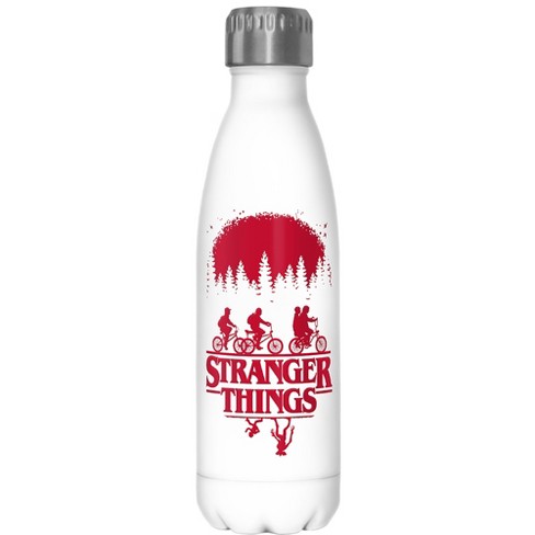 Stranger Things Black And Red Main Poster Stainless Steel Water Bottle ...