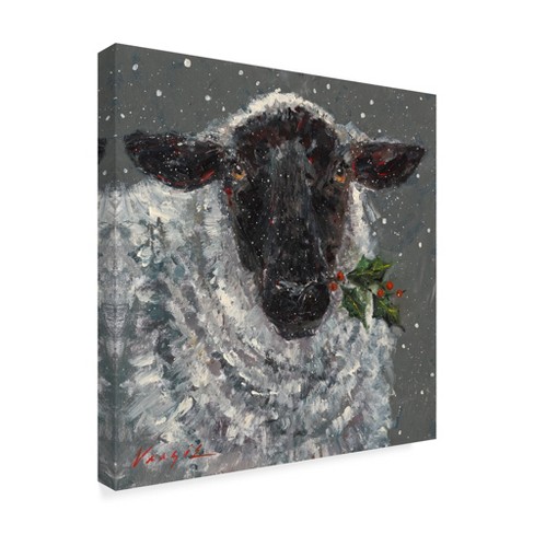 Mary Miller Veazie 'wren The Christmas Sheep' Canvas Art-14x14 : Target