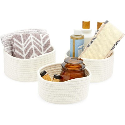 Farmlyn Creek 3-pack Round Cotton Woven Baskets For Storage, White Home ...
