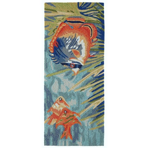 Liora Manne Ravella Tropical Fish Indoor/outdoor Rug Ocean 2' X 5' : Target