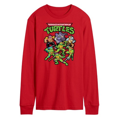 Men's Teenage Mutant Ninja Turtles Pixel Gaming Group Long Sleeve Graphic T-shirt - Red - X ...