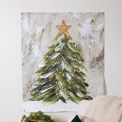 Transpac 46 in Multicolor Christmas Wall Art Tree Paper Wall Sign ...