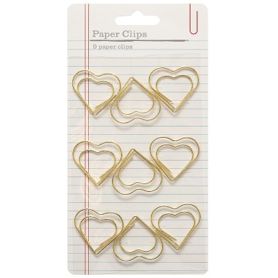 American Crafts Paper Clips 9/Pkg-Jumbo Heart : Target