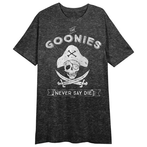 The Goonies Never Say Die Crew Neck Short Sleeve Black Heather Women's ...