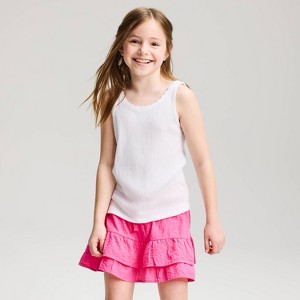 Girls' Ribbed Pointelle Tank Top - Cat & Jack™ White M : Target