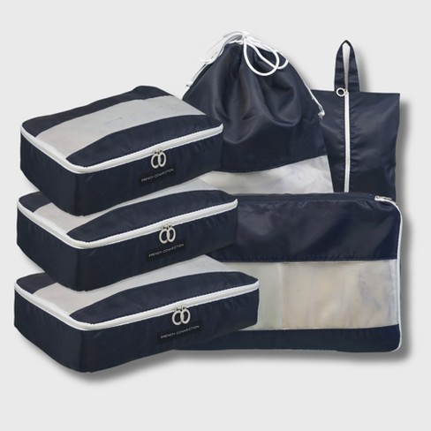 French Connection 6pc Packing Cube Set - Travel Storage Set For Luggage ...