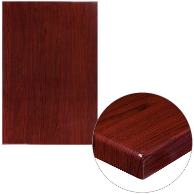 Emma And Oliver 30" X 45" Rectangular High-gloss Mahogany Resin Table ...